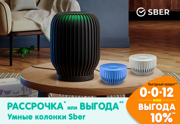 Рассрочка или выгода! Умные колонки SberBoom | Акции DNS | IW043063